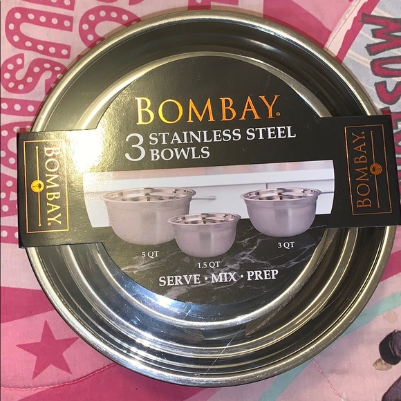 Bombay | Kitchen | Bombay Set Of 3 Stainless Steel Bowls | Poshmark